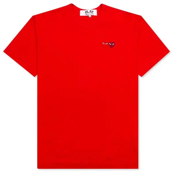 Play Comme Des Garcon Double Hearts T-shirt - Red