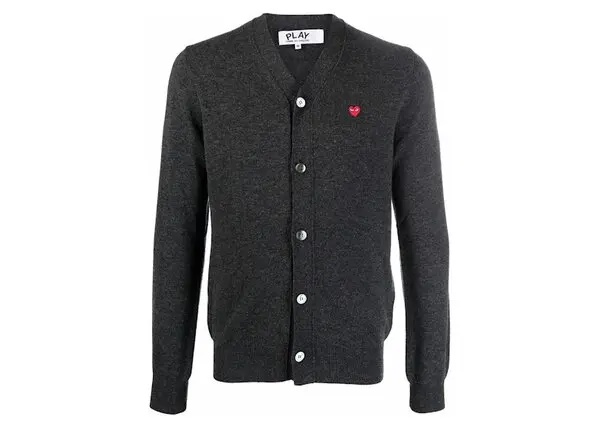 Play Comme Des Garcon Fine Knit Wool Cardigan
