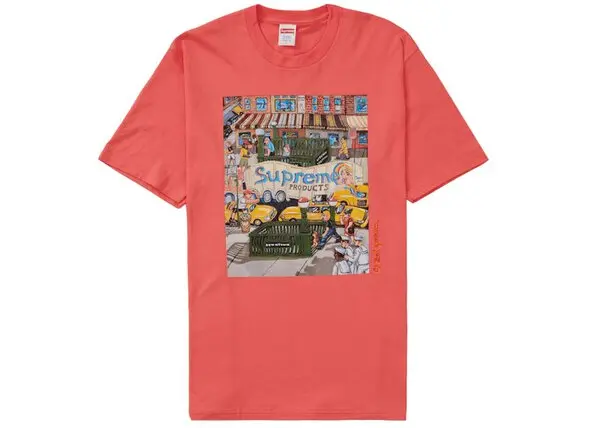 Supreme Manhattan Tee Shirt - Bright Coral