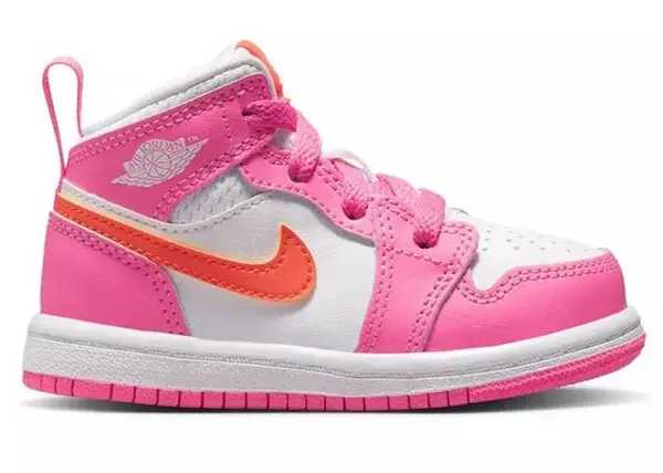 JORDAN 1 Mid Sneakers - Pinksicle/white/safety Orange