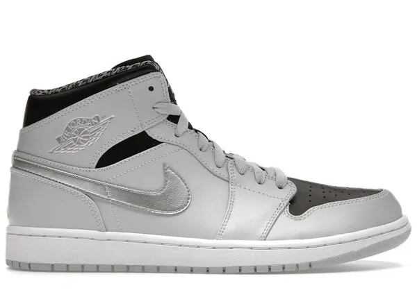 JORDAN 1 Mid Sneakers - Pure Platinum/white/metallic Silver