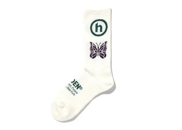 HIDDEN NY X Needles Jacquard Socks - White Green Purple