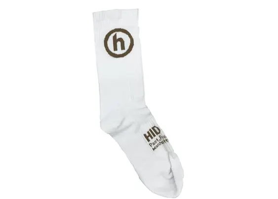 HIDDEN NY Ribbed Crew Socks - White