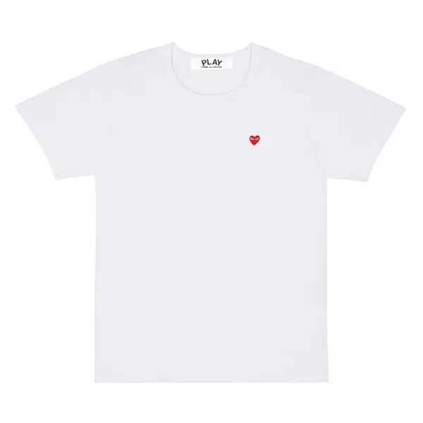 Play Comme Des Garcon Mini Embroidered Heart T-shirt - White