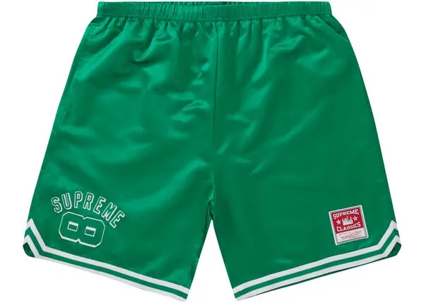 Supreme Mitchell & Ness Satin Basketball Short - Green