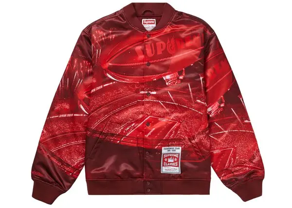 Supreme Mitchell & Ness Stadium Varsity Jacket - Red