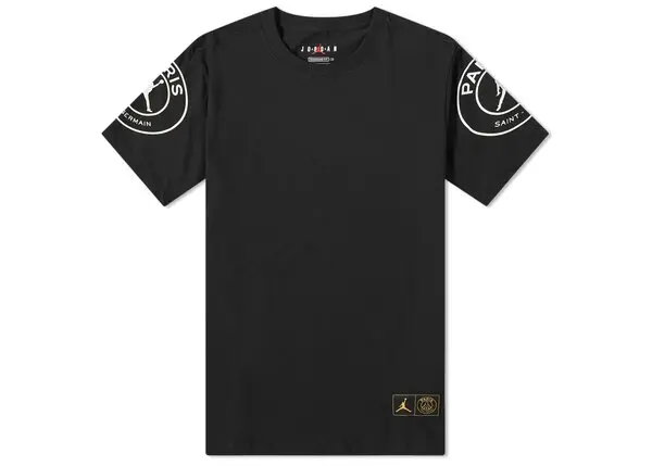 JORDAN X Paris Saintgermain Psg Logo Tee Shirt - Black