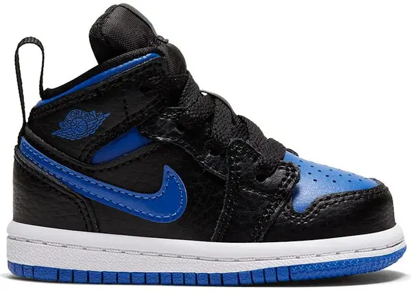 JORDAN 1 Mid Royal Toddler Sneakers - Black/white/hyper Royal