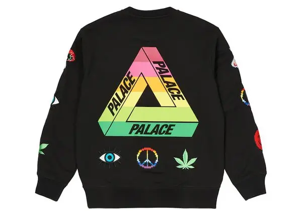 PALACE Mixed Media Bitmap Crew - Black