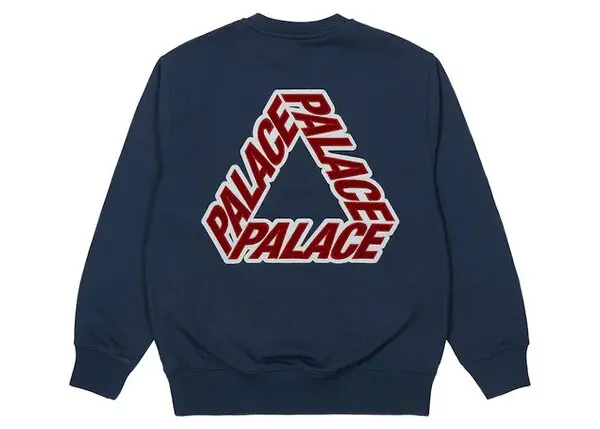 PALACE P3 Applique Crewneck - Navy Blue