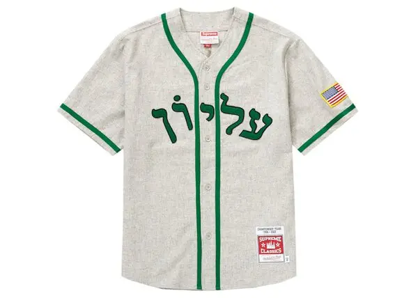 Supreme Mitchell & Ness Wool Baseball Jersey - Grey