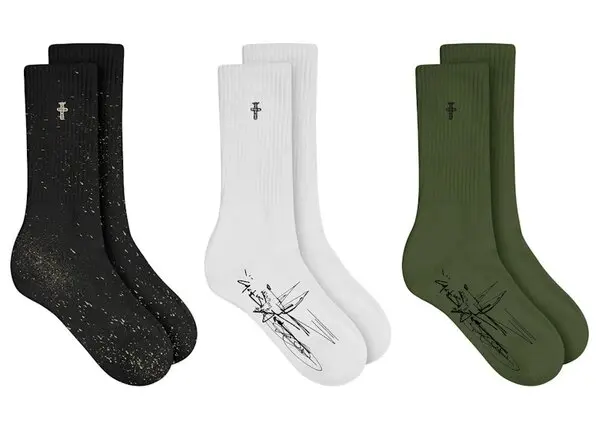 JORDAN X Travis Scott Cactus Jack Scribble Crew Socks - Multicolor