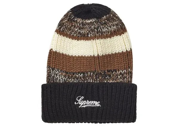 Supreme Striped Beanie - Black