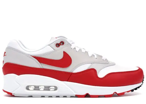 Nike Air Max 90/1 Sport Red Sneakers - White/neutral Grey/black