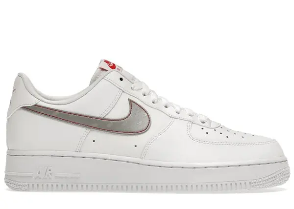 Nike Air Force 1 Low 3m Swoosh - White/metallic Silver/total Orange