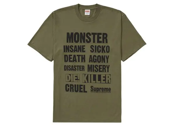 Supreme Monster Tee Shirt - Light Olive
