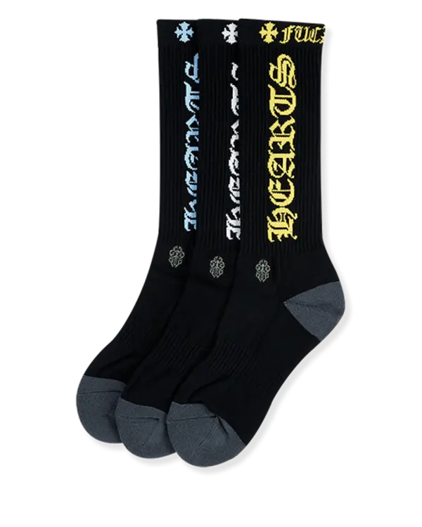 Chrome Hearts 3-pack Ch Crew Socks - Multicolor/black