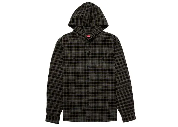 Supreme Mini Plaid Hooded Shirt - Black