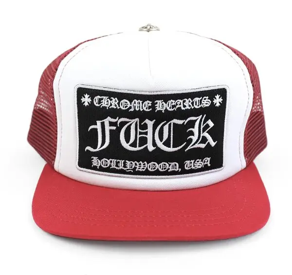 Chrome Hearts Hollywood Trucker Hat - Red/white