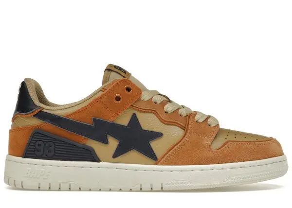 A BATHING APE Sk8 Sta Beige 2022 - Beige/orange/navy Blue