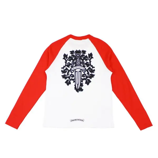 Long Sleeve Baseball Red And White Baseball Tee 61028 Fruit Of The