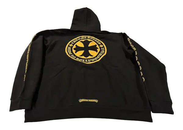 Chrome Hearts Plus Logo Pullover Hoodie - Black/yellow