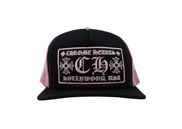 Chrome Hearts Hollywood Trucker Hat - Black/pink