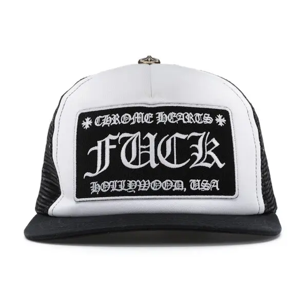 Chrome Hearts Hollywood Trucker Hat - Black/white
