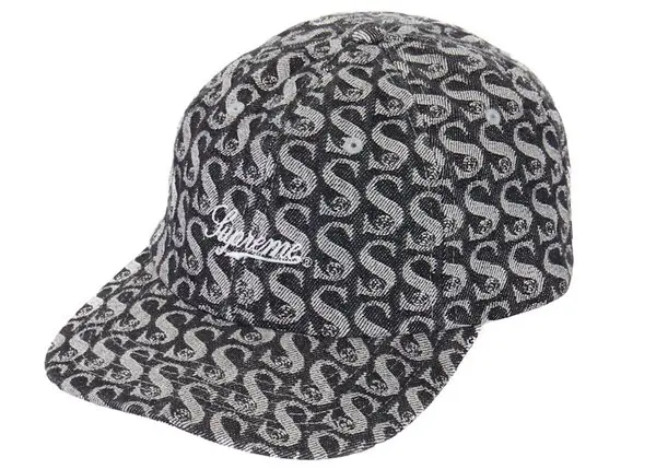 Supreme Monogram Denim 6-panel Cap - Black