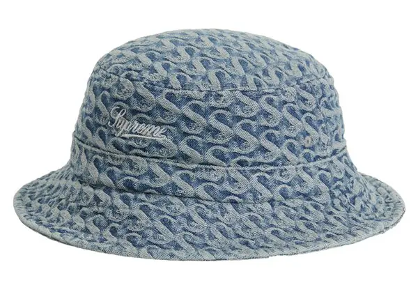 Supreme Monogram Denim Crusher Hat - Blue