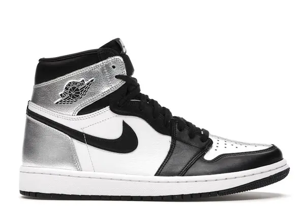 JORDAN 1 Retro High Silver Toe Sneakers - Black/metallic Silver/white