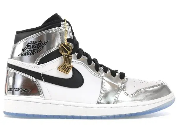 JORDAN 1 Retro High Think 16 Pass The Torch Sneakers - Chrome/black/white