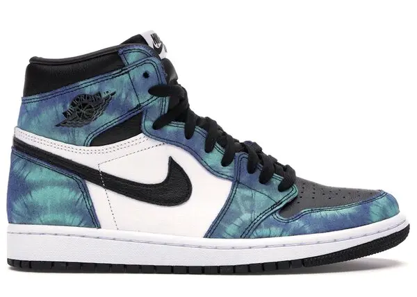JORDAN 1 Retro High Tie Dye - White/black/aurora Green
