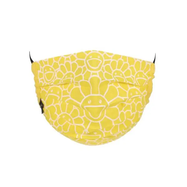 TAKASHI MURAKAMI Flower Pattern Face Mask - Lemon Yellow/white