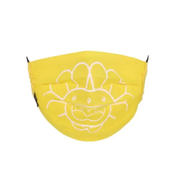 TAKASHI MURAKAMI Doubleface Flower Face Mask - Lemon Yellow/white