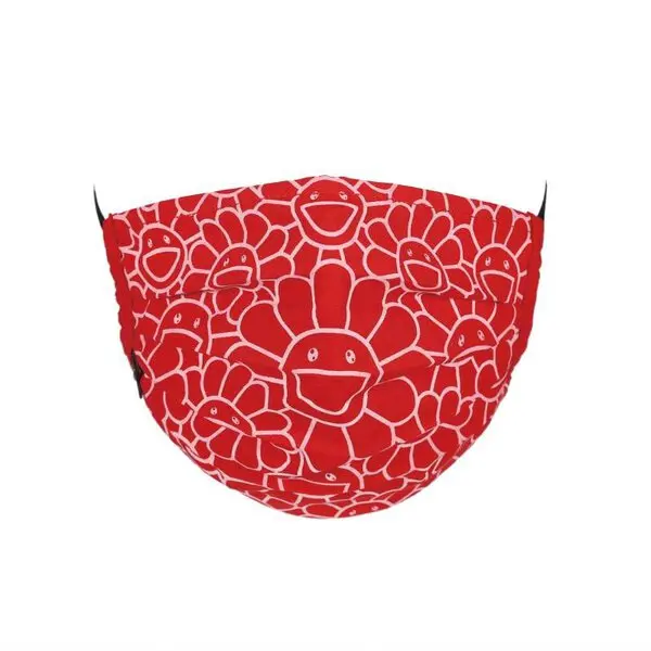 TAKASHI MURAKAMI Flower Pattern Face Mask - Red/white