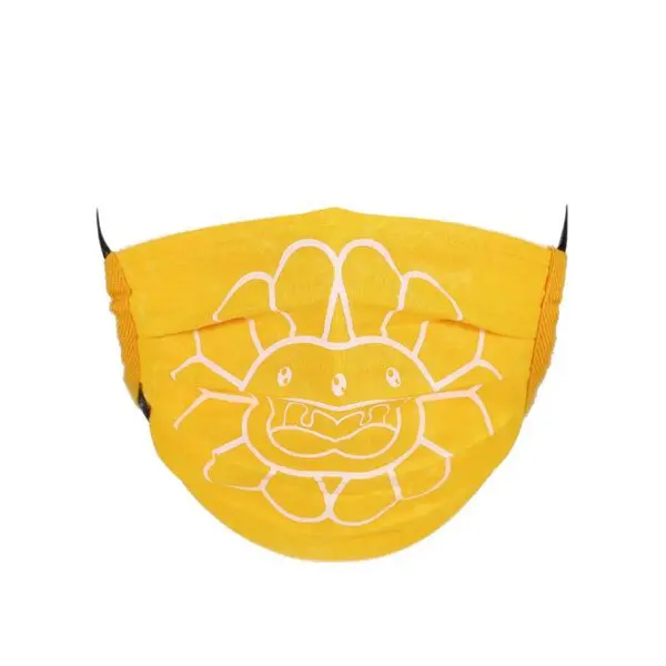 TAKASHI MURAKAMI Doubleface Flower Face Mask - Bright Yellow/white