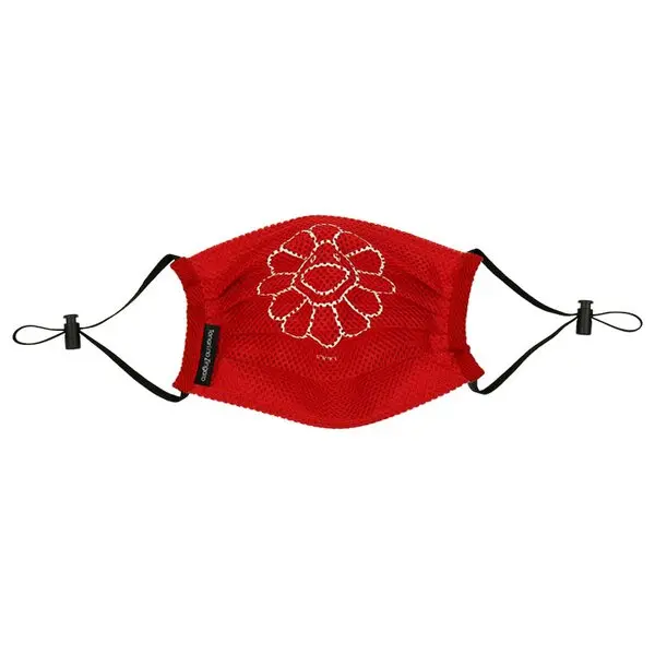TAKASHI MURAKAMI Mesh Flower Mask - Red/white