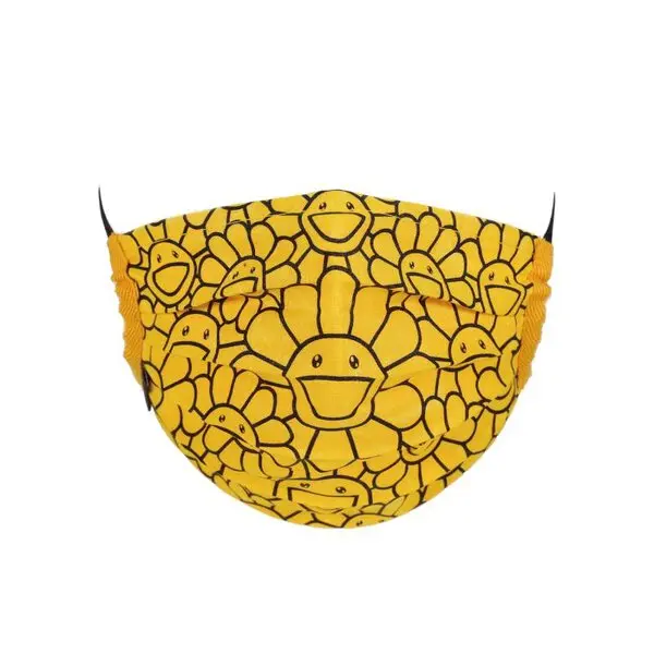 TAKASHI MURAKAMI Flower Pattern Face Mask - Bright Yellow/black