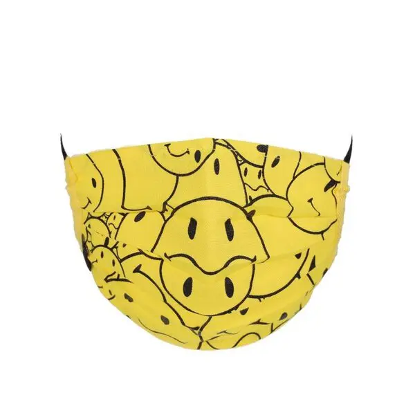 TAKASHI MURAKAMI Tonari No Smileykun Face Mask - Lemon Yellow/black