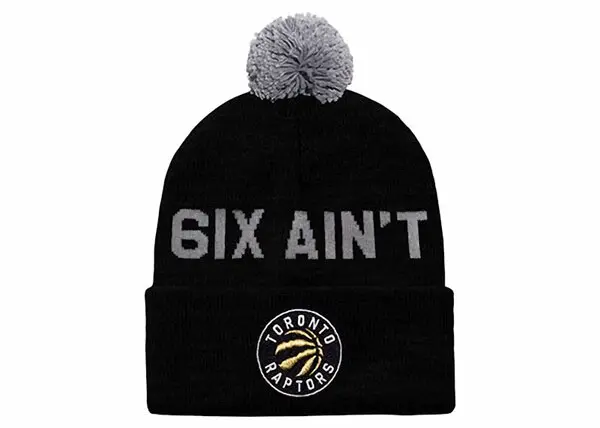 OVO X Mitchell & Ness Raptors 6ix Aint Friendly Beanie - Black