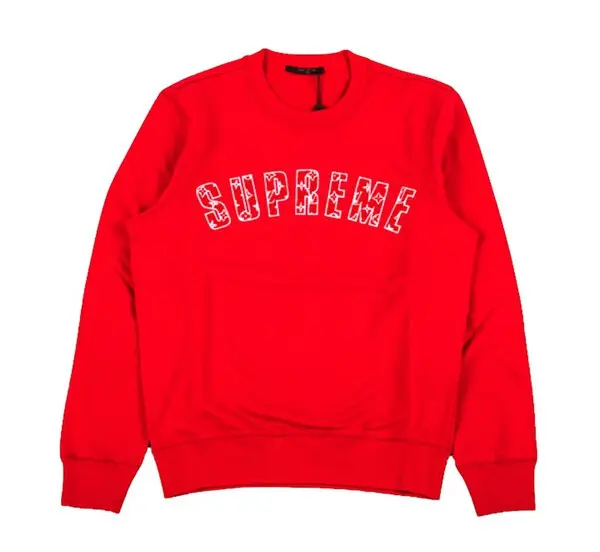 Supreme X Louis Vuitton Arc Logo Crewneck Sweatshirt - Red