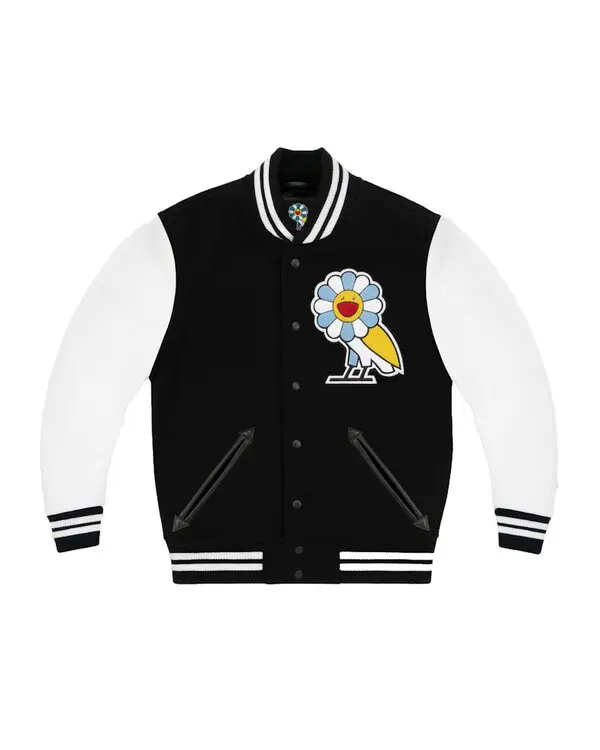 TAKASHI MURAKAMI X Ovo Varsity Jacket - Black/white