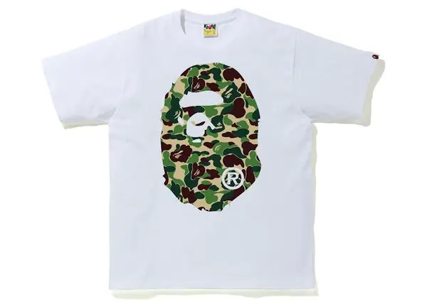 A BATHING APE Abc Camo Big Ape Tee Shirt - White/green