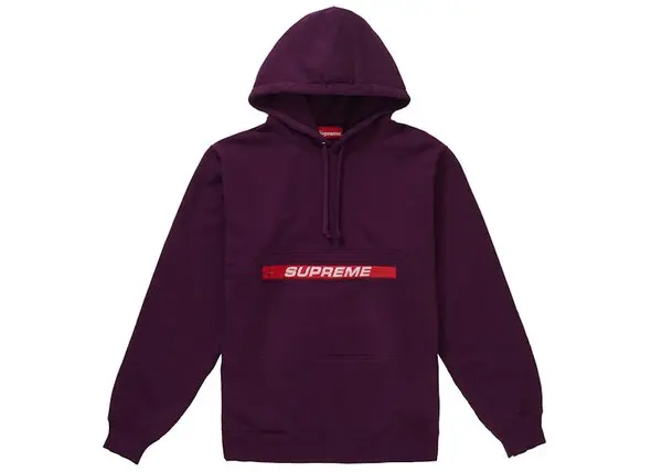 Supreme Hooded Sweatshirt With Zip Pouch - Eggplant