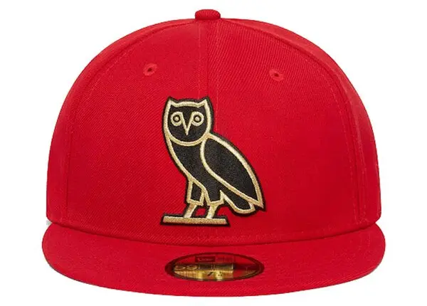 OVO X New Era Og Owl 59fifty Fitted Hat - Red
