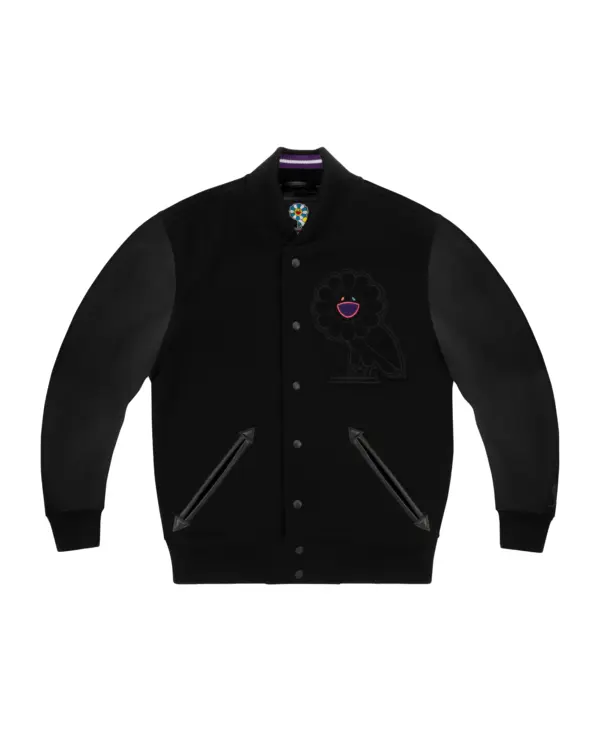 ジャケット・アウター Takashi Murakami x OVO Varsity Jacket M Takashi Murakami x OVO Varsity Jacket Black/White Men's