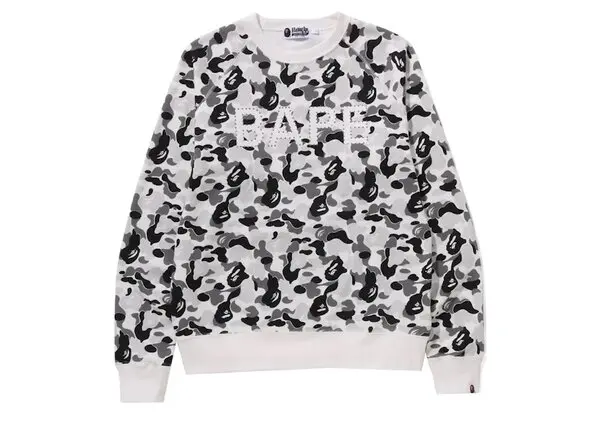 A BATHING APE Abc Camo Crystal Stone Crewneck Sweatshirt