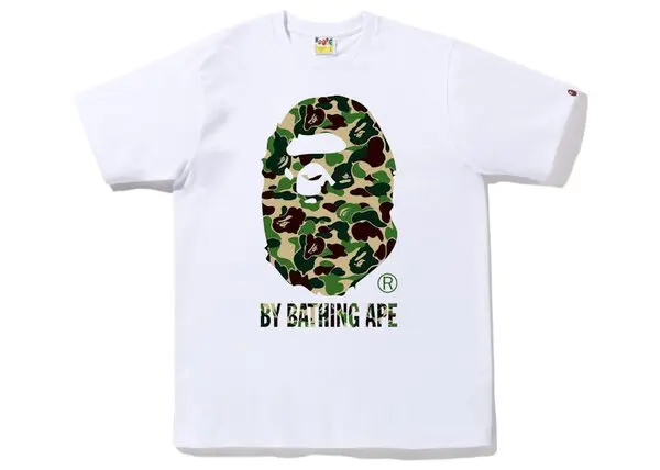 A BATHING APE Abc Camo Bathing Ape Tee Shirt - White/green