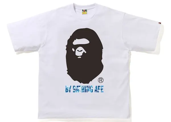 A BATHING APE Abc Camo Bathing Ape Relaxed Fit Tee Shirt - White/blue